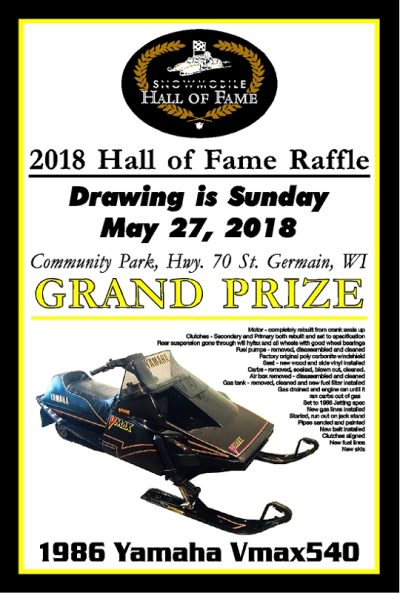 2018 Raffle - Snowmobile Hall of Fame
